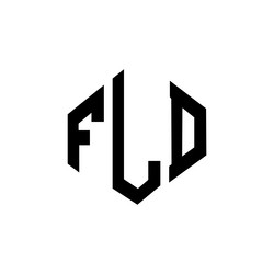 Fld letter logo design in six style polygon Vector Image