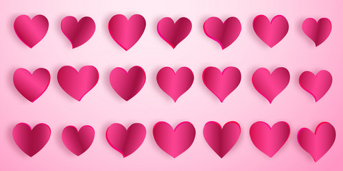 Hearts set red on pink heart icon Royalty Free Vector Image