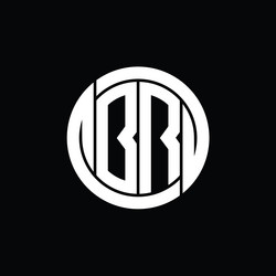 Rb logo monogram shield sharp half round shape Vector Image