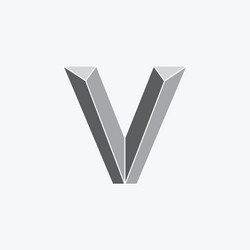 Vk v k letter logo with creative shadow cut design