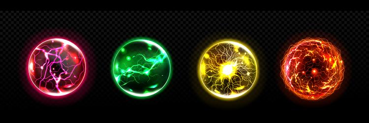 Magic energy balls with lightning bolt inside Vector Image
