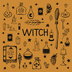 Witchcraft magic background for witches Royalty Free Vector