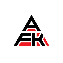 Afk triangle letter logo design Royalty Free Vector Image