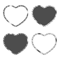 Black silhouette isolated cute pointy heart set Vector Image
