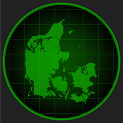 Template map outline denmark on radar Royalty Free Vector