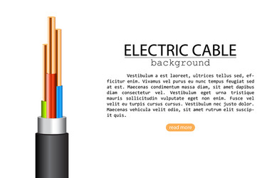 Electric cable isolated on white Royalty Free Vector Image