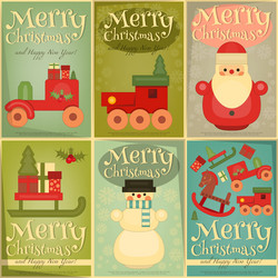 Christmas cards sets Royalty Free Vector Image