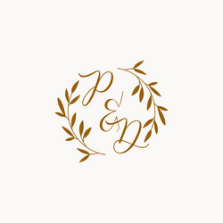 Letter pd wedding monogram logo design Royalty Free Vector