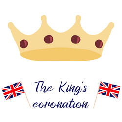 Crown for poster or greeting card coronation Vector Image