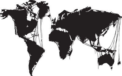 Facet world map Royalty Free Vector Image - VectorStock