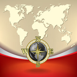Nebraska map night view compass icon Royalty Free Vector