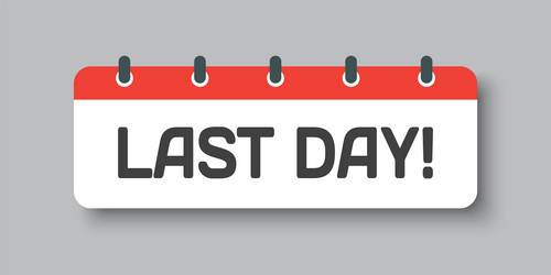 Countdown daily page calendar icon - last day Vector Image