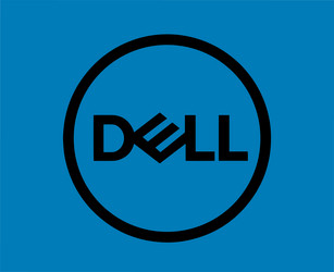 Dell logo brand computer symbol white design Vector Image