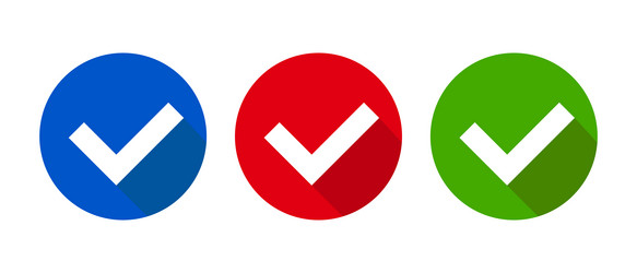 Check mark icon in red Royalty Free Vector Image