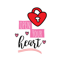 Open me lettering phrase on dark background Vector Image