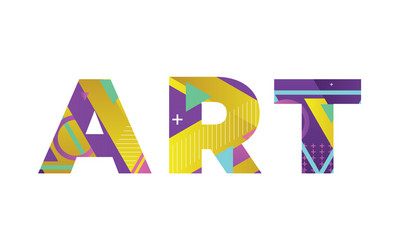 Font design for word art in colorful color Vector Image