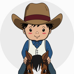 Cowboy stickers set clipart calculations Vector Image