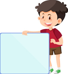 Children with blank board in cartoon style Vector Image