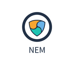Nem accepted sign emblem crypto currency golden Vector Image