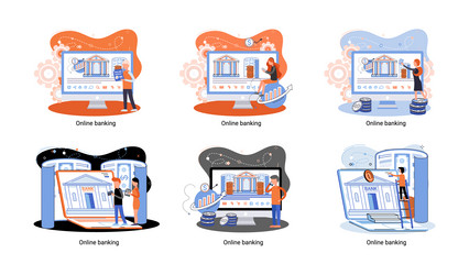 Online banking platform remote bank service Vector Image