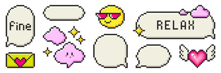 Pixel art dialogue box acronym word Royalty Free Vector