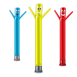 Red inflatable dancing tube man isolated on white Vector Image