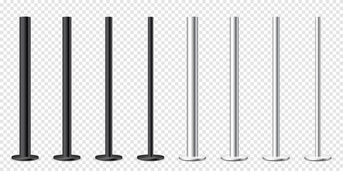Realistic Metal Pole Collection Royalty Free Vector Image