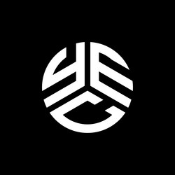 Yec letter logo design on black background Vector Image