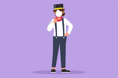 Graphic flat design drawing female mime artist Vector Image