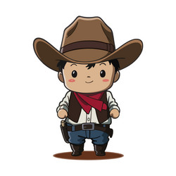 Cowboy stickers set clipart calculations Vector Image