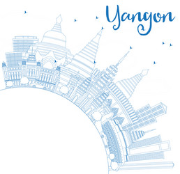 Yangon City Skyline Vector Images (73)