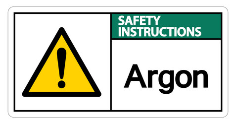 Safety instructions argon symbol sign isolate Vector Image