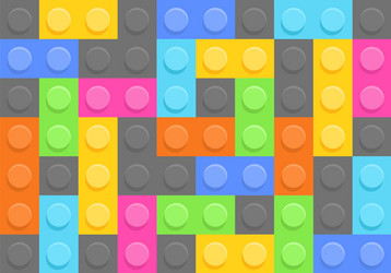 Seamless pattern of plastic construction blocks Vector Image