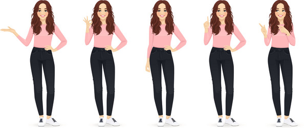 Woman in casual style clothes set Royalty Free Vector Image