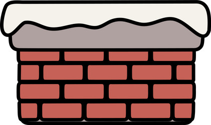 Chimney with snow in border on white background Vector Image