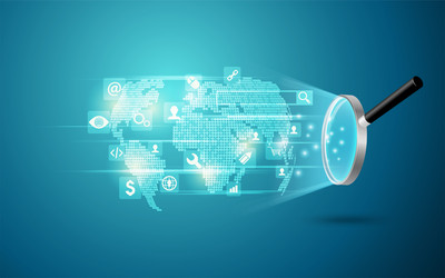 Concept of search engine development realistic Vector Image