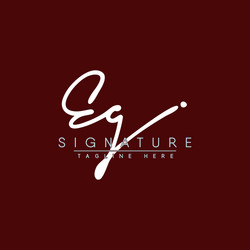 Initial letter eg logo - hand drawn signature Vector Image