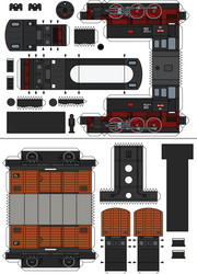 Paper model a an old steam train Royalty Free Vector Image