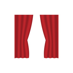 Scarlet red curtains interior decoration design Vector Image