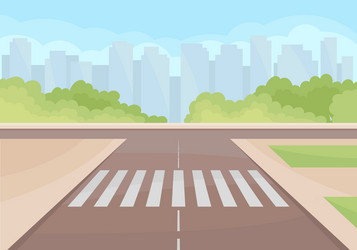 Cartoon crosswalks highway traffic empty street Vector Image