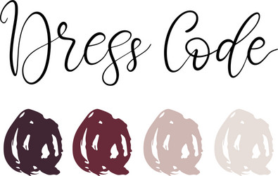 Wedding dress code color palette Royalty Free Vector Image