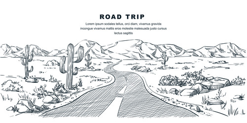 Desert Sketch Road Vector Images (over 150)