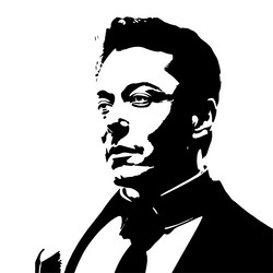 Elon musk silhouette Royalty Free Vector Image