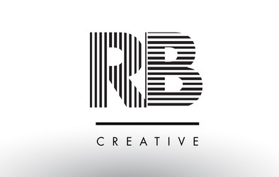Creative white letters rb r b logo with leading Vector Image