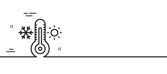 Thermometer line icon cold and warm thermostat Vector Image