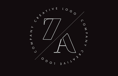 Za z a black and white lines letter logo design Vector Image