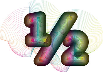 Abstract colorful half sign Royalty Free Vector Image