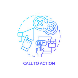 Call to action soft blue concept icon Royalty Free Vector