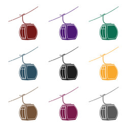 Funicular icon in cartoon style isolated on white Vector Image