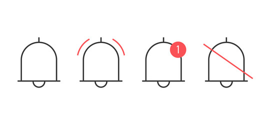 Notification-bell-cards-ui copy Royalty Free Vector Image